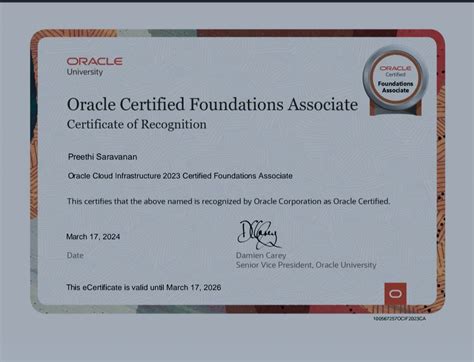 preethi saravanan on linkedin oracle cloud infrastructure foundation