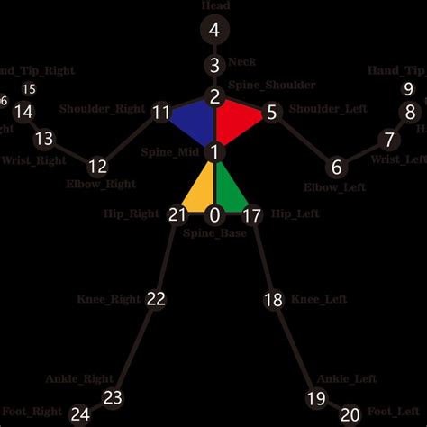Names And Numbers Of Skeleton Points Captured By The Kinect Ii