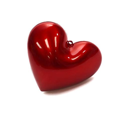 Farrisilk Red Candy Apple Heart Ornament Shatterproof Plastic Home
