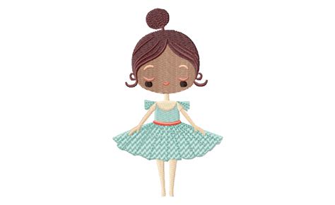 Ballerina Doll Stitched Embroidery Design Daily Embroidery