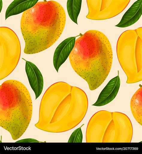 Mango Seamless Pattern Royalty Free Vector Image