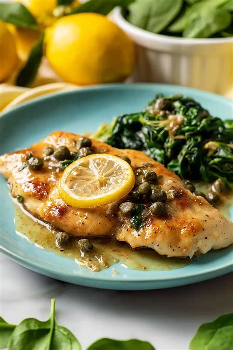 Tangy Chicken Piccata With Spinach
