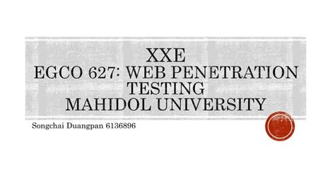 Xml External Entity Xxe Ppt