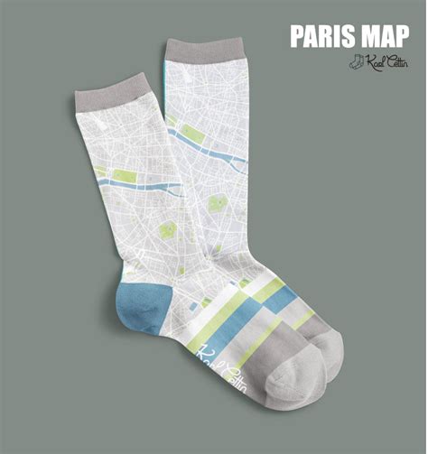 Par De Calcetines Unisex Mapa De París Fisura