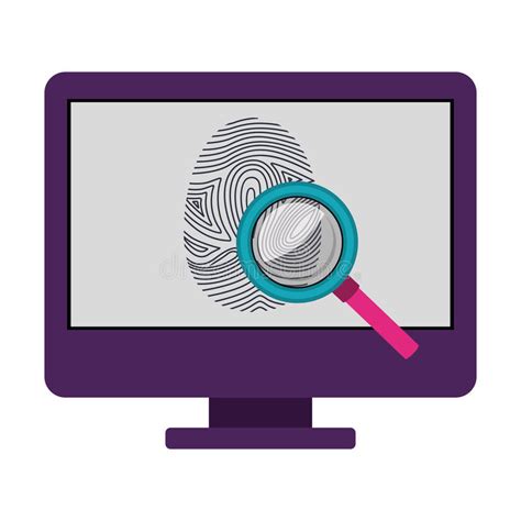 Isolated Fingerprint And Computer Design Stock Illustration Illustration Of People Sign 82602574
