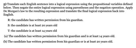 solved 5 translate each english sentence into a logical
