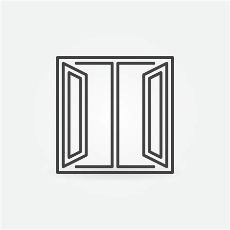 vector open window concept simple thin line icon 15770033 vector art at