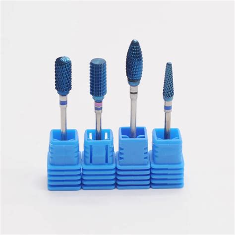 Стоматология синий карбид вольфрама Нано покрытие ногтей сверло металлические биты