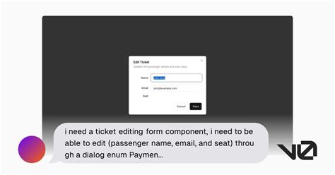 i need a ticket editing form component i need to be able to edit