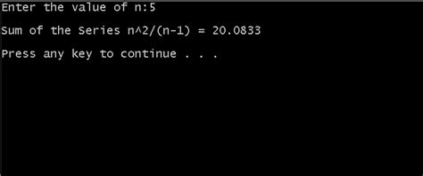 C Program To Compute Sum Of N2n 1 Series