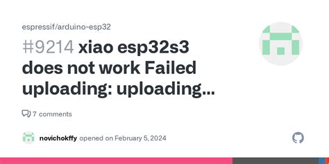 Xiao Esp32s3 Does Not Work Failed Uploading Uploading Error Exit