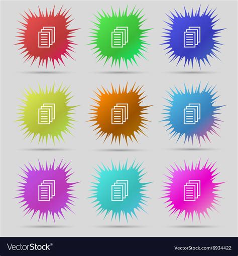 Copy File Duplicate Document Icon Sign A Set Vector Image