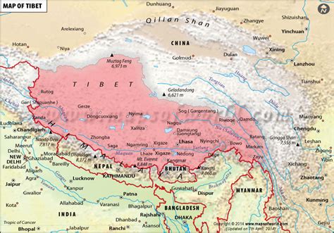 Tibet Map Map Of Tibet