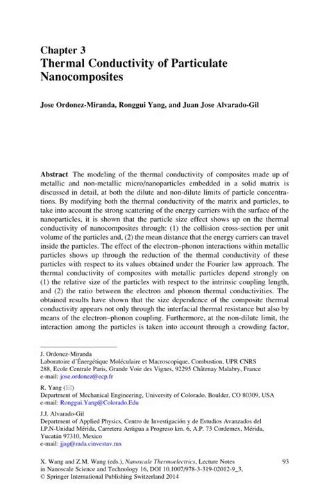 Pdf Chapter 3 Thermal Conductivity Of Particulate Nanocomposites Dokumen Tips