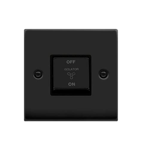 Vpmb520bk Scolmore 10a Ingot 3 Pole Fan Isolation Plate Switch Matt Black Superlec Direct