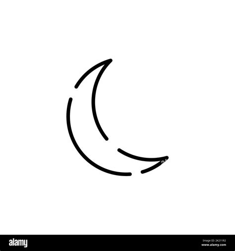 Moon Night Moonlight Midnight Thin Line Icon Vector Illustration Logo Template Suitable For