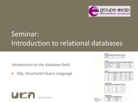 Ppt Seminar Introduction To Relational Databases Powerpoint