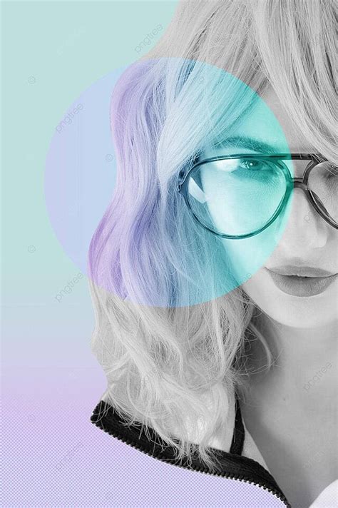 Wanita Funky Dalam Konsep Kolase Seni Pop Surreal Kreativitas Minimalisme Foto Latar Belakang