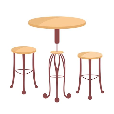 premium vector cafe furniture semi flat color vector object