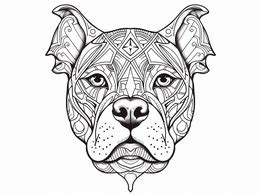 Pitbull Coloring Design For Adults Coloring Page