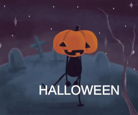 Dancing Human Pumpkin Cute Halloween 
