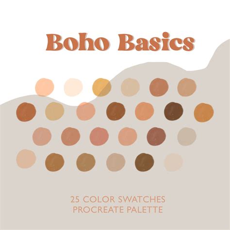 Boho Basics Procreate Palette Procreate Color Palette Etsy Palette Color Palette Logo Color