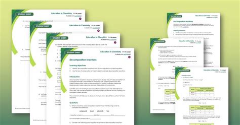 Decomposition Reactions 1114 Years Resource RSC Education