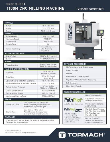 1100mx Tormach Pdf Catalogs Technical Documentation Brochure