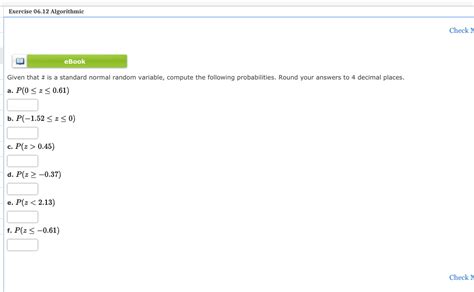 Solved Exercise 0612 Algorithmic Check Ebook Given That Z