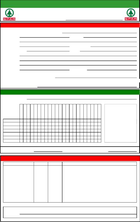 Spar Employment Application Form Free Download