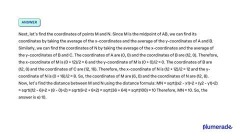 SOLVED Consider Rectangle ABCD Not Shown With AB And BC If M And N Are The