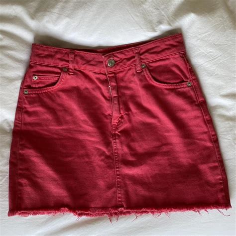 Topshop Women S Red Skirt Depop