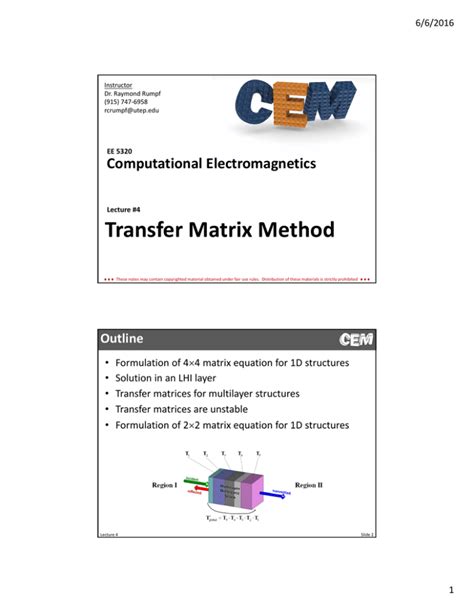 Transfer Matrix Method