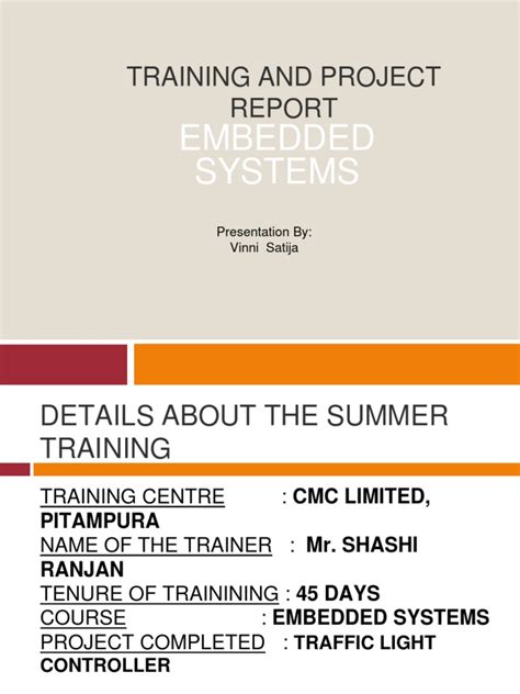 project and training report pdf microcontroller embedded system