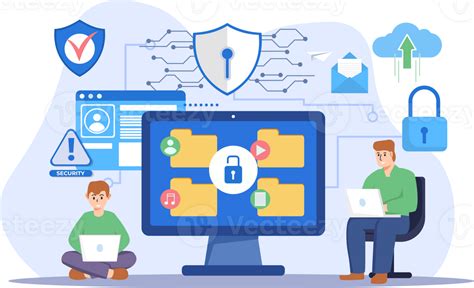 Digital Data Protection Design Illustration Cyber Security Illustration Background Cloud