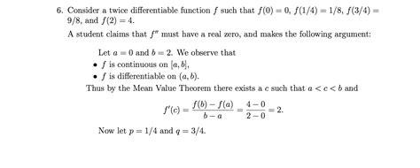 solved 6 consider a twice differentiable function f such