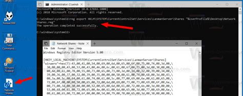 backup and restore network shares in windows 10