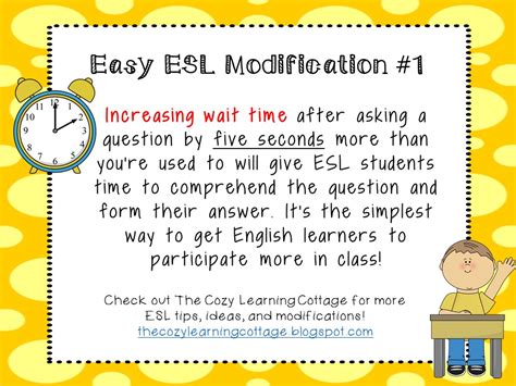 The Cozy Learning Cottage Easy Esl Modifications For Classroom Teachers