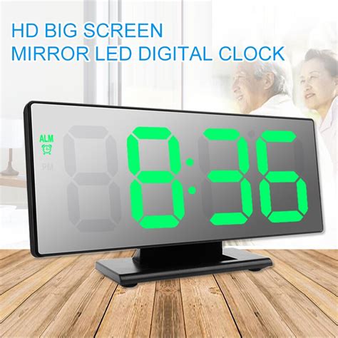 alarm clock led digital clock multi function mirro vicedeal