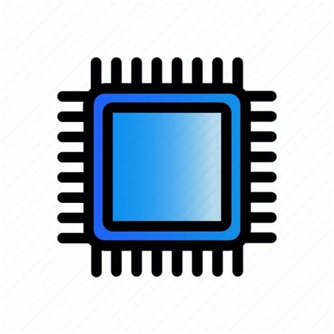 Central Chip Computer Cpu Processor Unit Icon Download On