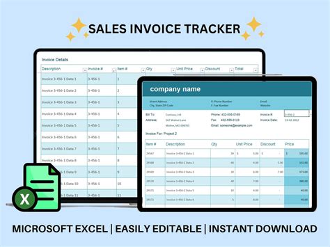Invoice Tracker Excel Template Invoice Tracker Spreadsheet Template Small Business Business