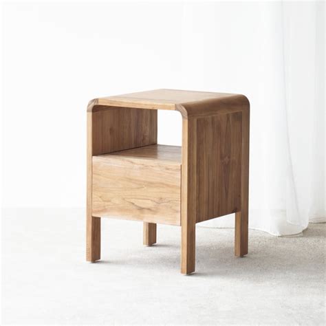 Deliya Solid Wood Bedside Table The Leaf Crafts