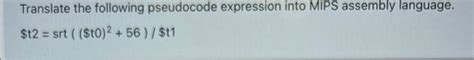 solved translate the following pseudocode expression into
