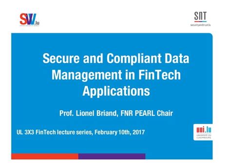 Secure And Compliant Data Management In Fintech Applications Ppt