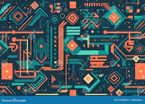 Pattern Of Interlocking Geometric Shapes And Letters Stock Image Image Of Generative Letters