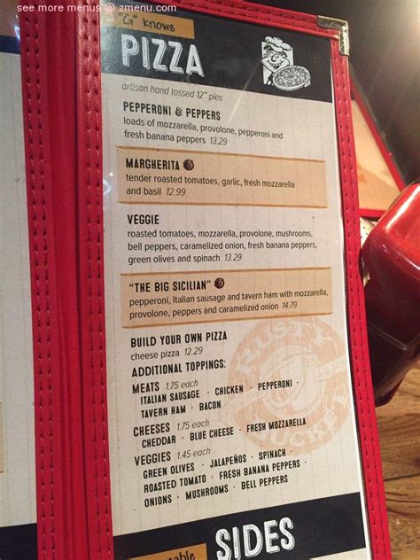 Menu At Rusty Bucket Pub Bar Sarasota