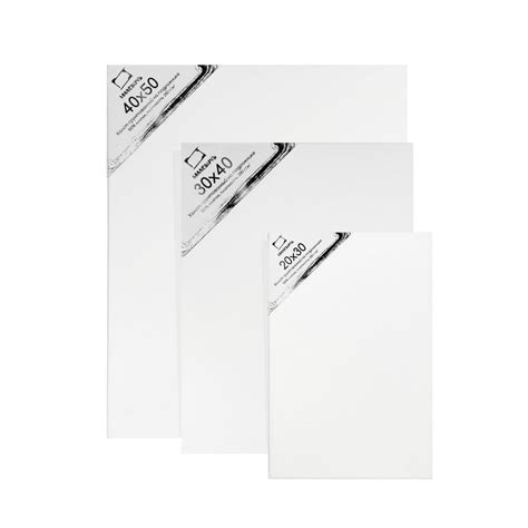 Холст на подрамнике грунтованный Малевичъ 20х30 30х40 40х50 см набор холстов 100 хлопок 280