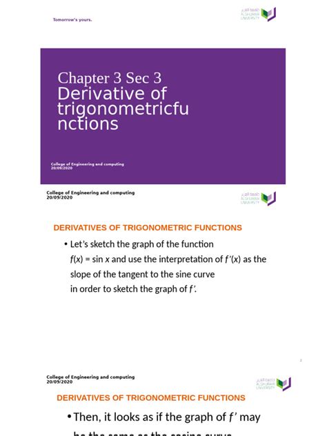 Chap3 Sec 2 Derivative Of Trigonometric Functions Pdf