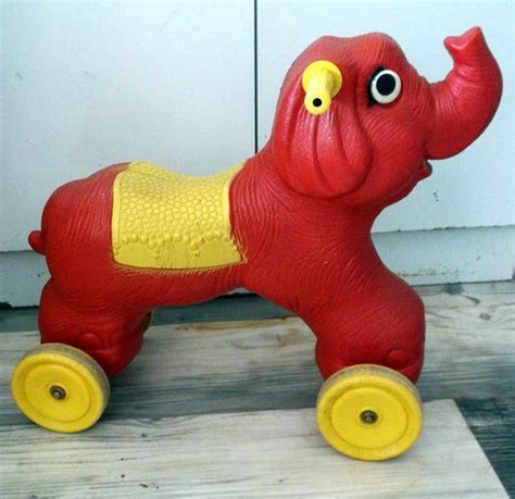 Vintage 1970s Red Elephant Ride On Toy By Empire Made In Usa