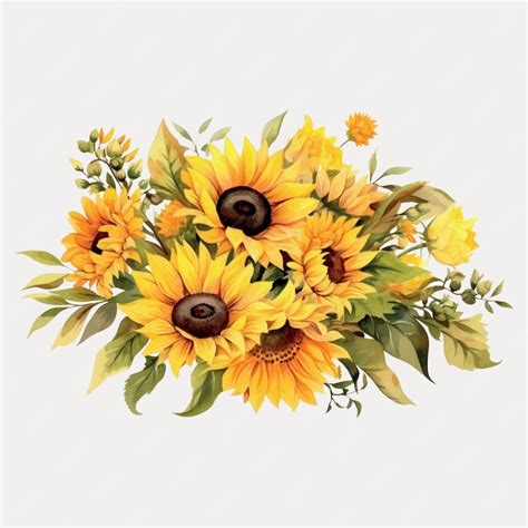 Premium Vector Vibrant Sunflower Bouquet Illustration